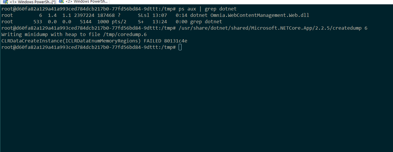 createdump fails for unknown reason · Issue #12883 · dotnet/runtime · GitHub