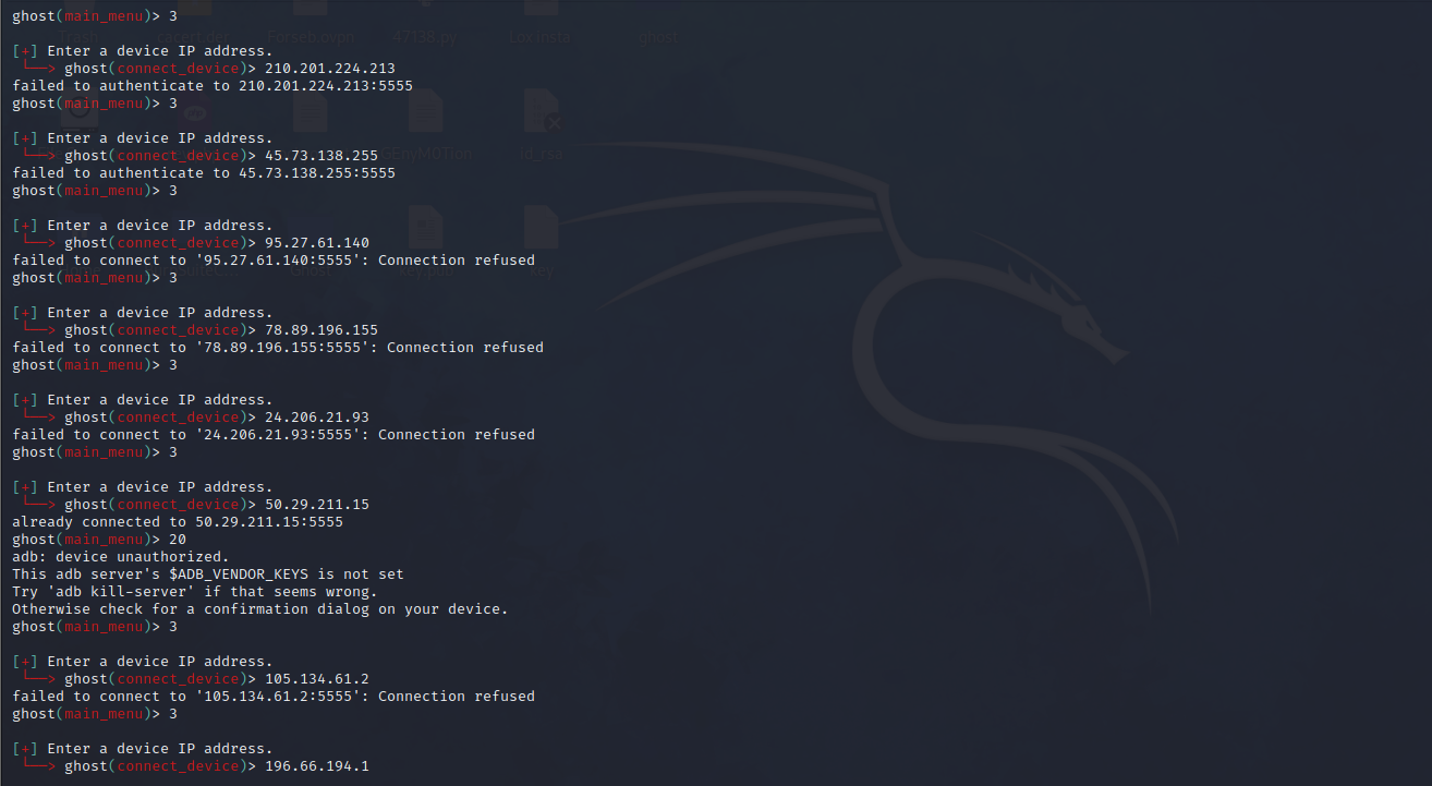 Failed to connect, GHOST 5.0v and 8.0v · Issue #362 · EntySec/Ghost · GitHub
