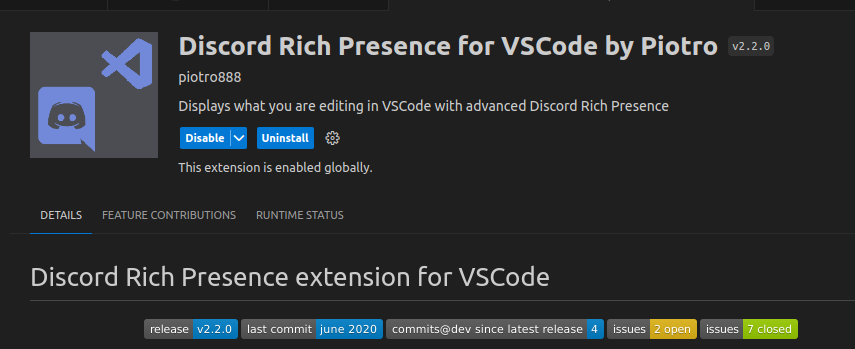 VS Code is not read by Discord. Can not add as game · Issue #11 · piotro888/vscode-discord-rich ...