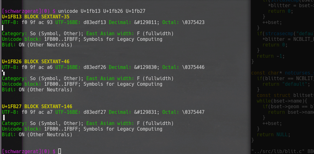 Three sextants are drawn incorrectly (patch provided) · Issue #3106 · kovidgoyal/kitty · GitHub