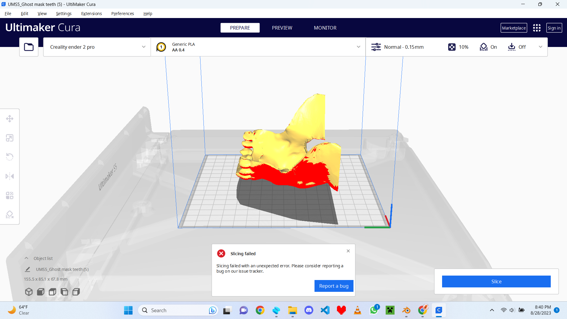 My Slicer Had An Unexpected Error And Cant Slice My Stl File · Issue 