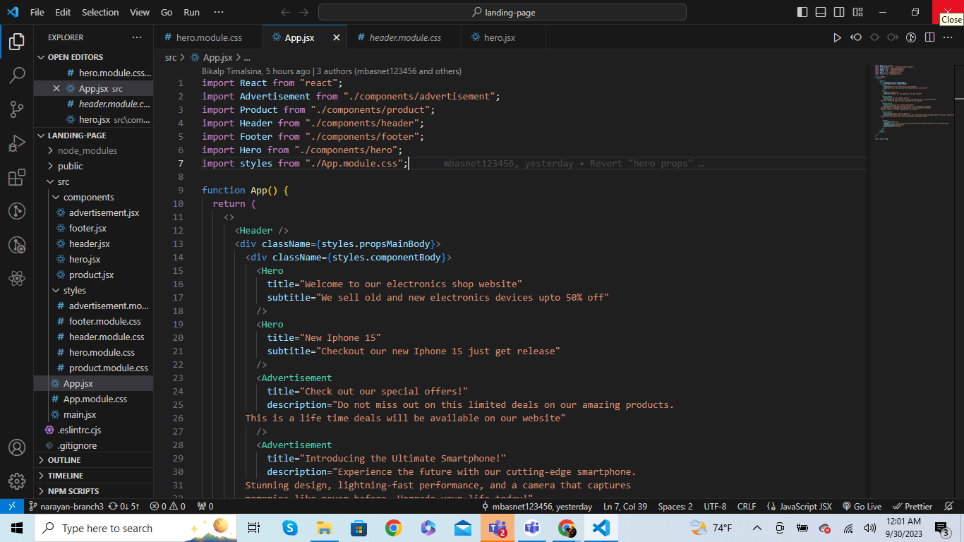 Task 14: Landing Page · Issue #15 · yogeshtakeo/BFD36_files · GitHub