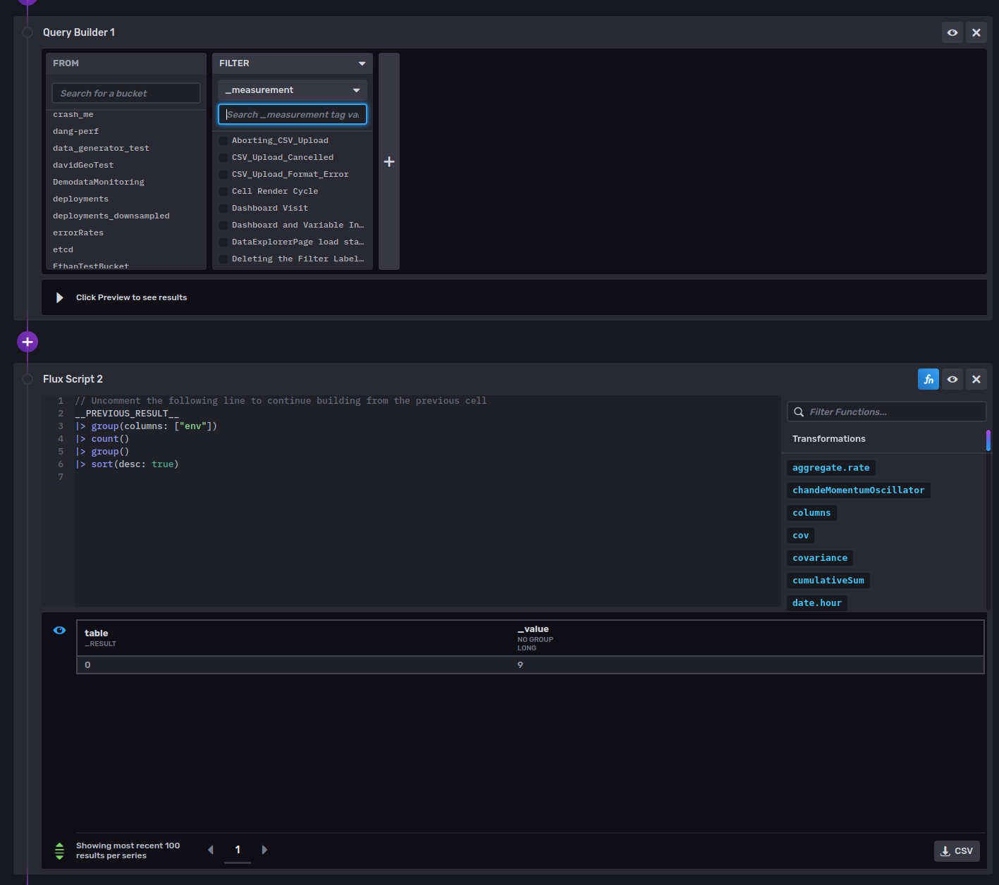 notebooks: unusable functionality · Issue #1414 · influxdata/ui · GitHub