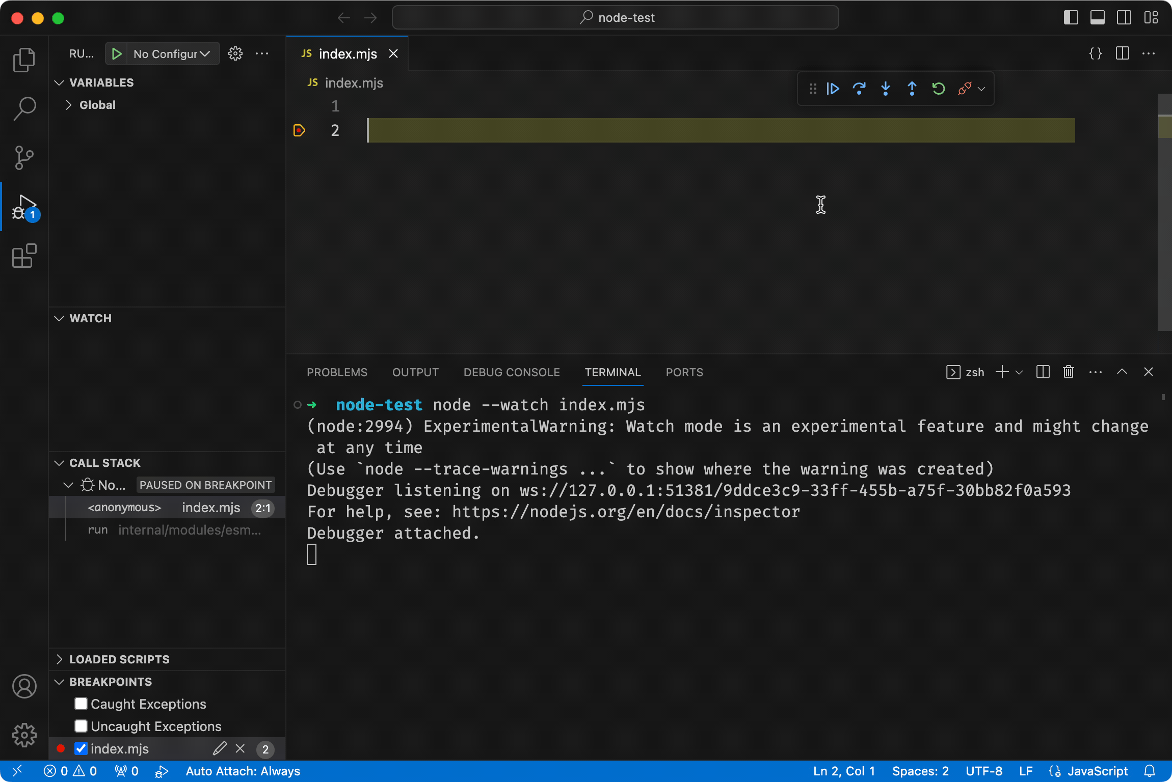 When toggle auto attach bugger, the icon would change if the option key ...