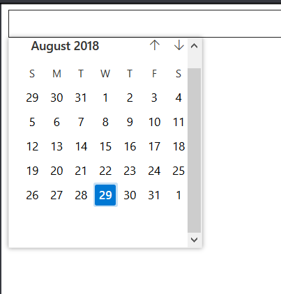 Unnecessary scrollbar in DatePicker when showGoToToday is false and showMonthPickerAsOverlay is ...