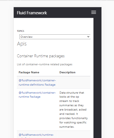 API page is breaking mobile navigation · Issue #3601 · microsoft/FluidFramework · GitHub