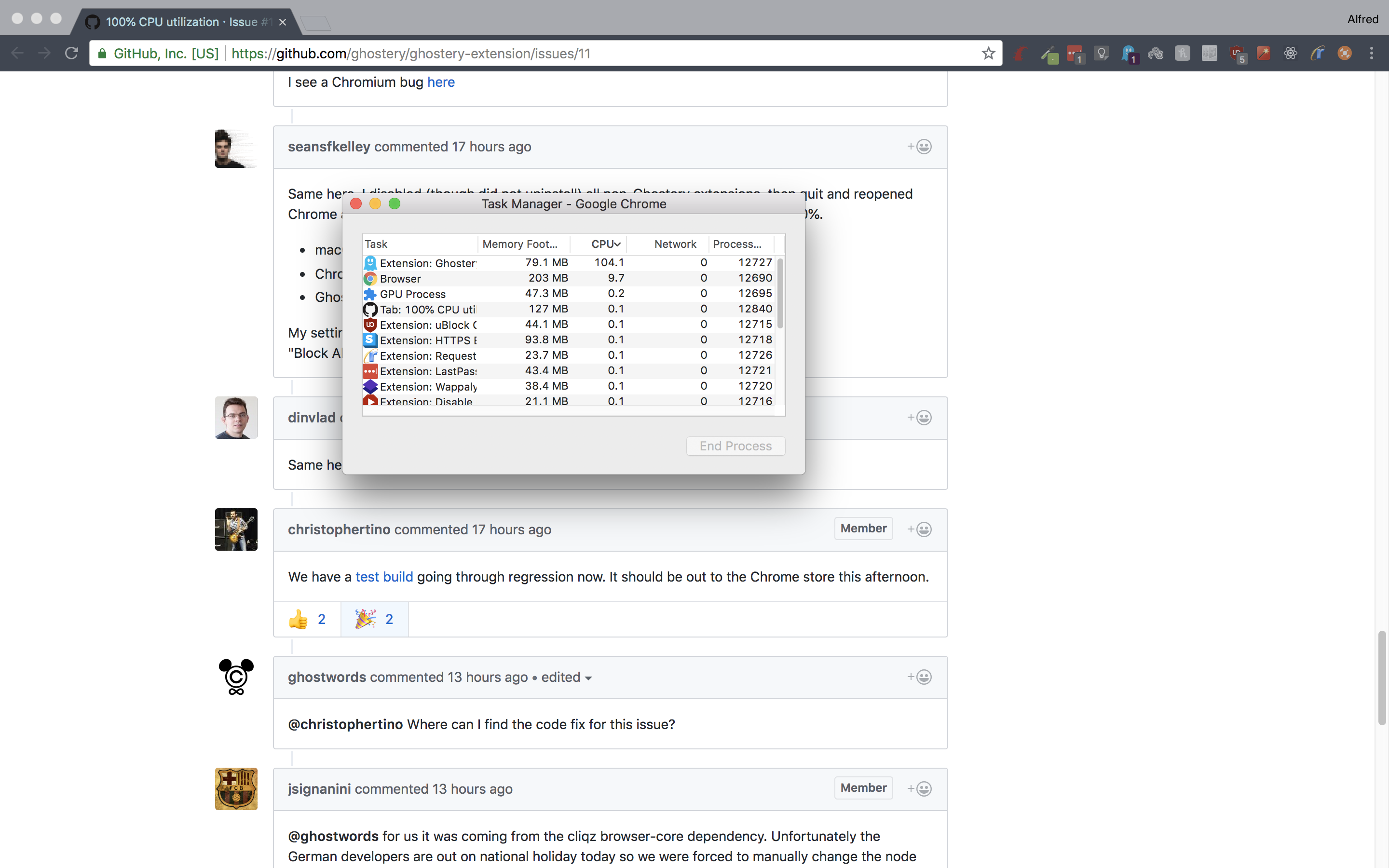 100% CPU utilization · Issue #11 · ghostery/ghostery-extension · GitHub