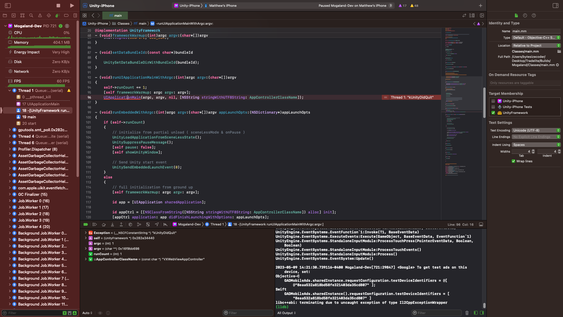 App crashes when requesting ad (IOS) · Issue #2710 · googleads/googleads-mobile-unity · GitHub