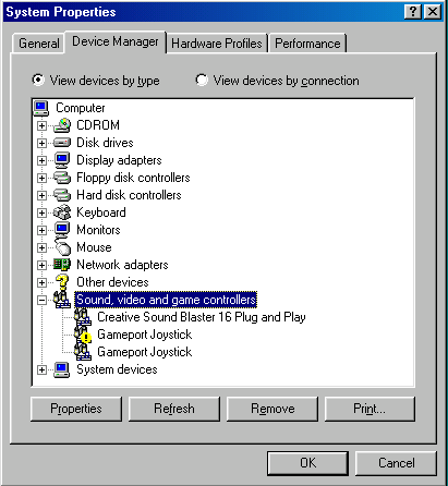 Two joystick game ports showing up in Windows 98 SE with Sound Blaster ...