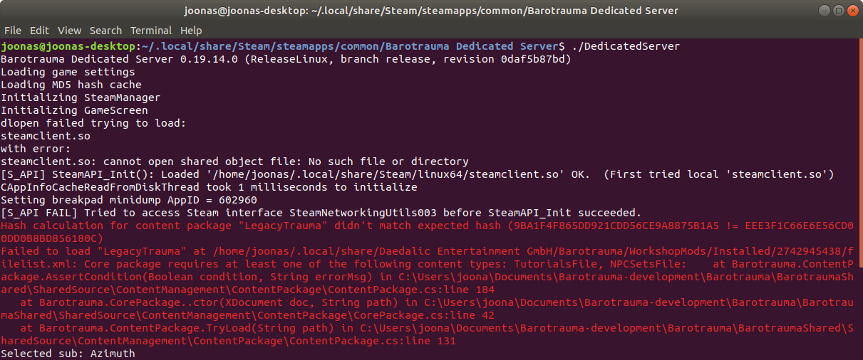 Steamcmd not updating dedicated server · Issue #10139 · FakeFishGames/Barotrauma · GitHub