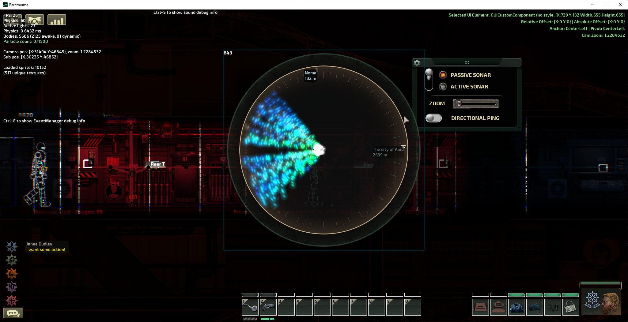 [UI] Circle window of a Sonar Monitor overlaps its control panel ...