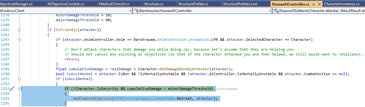 Bots don't react to outpost NPCs attacking them · Issue #11917 · FakeFishGames/Barotrauma · GitHub