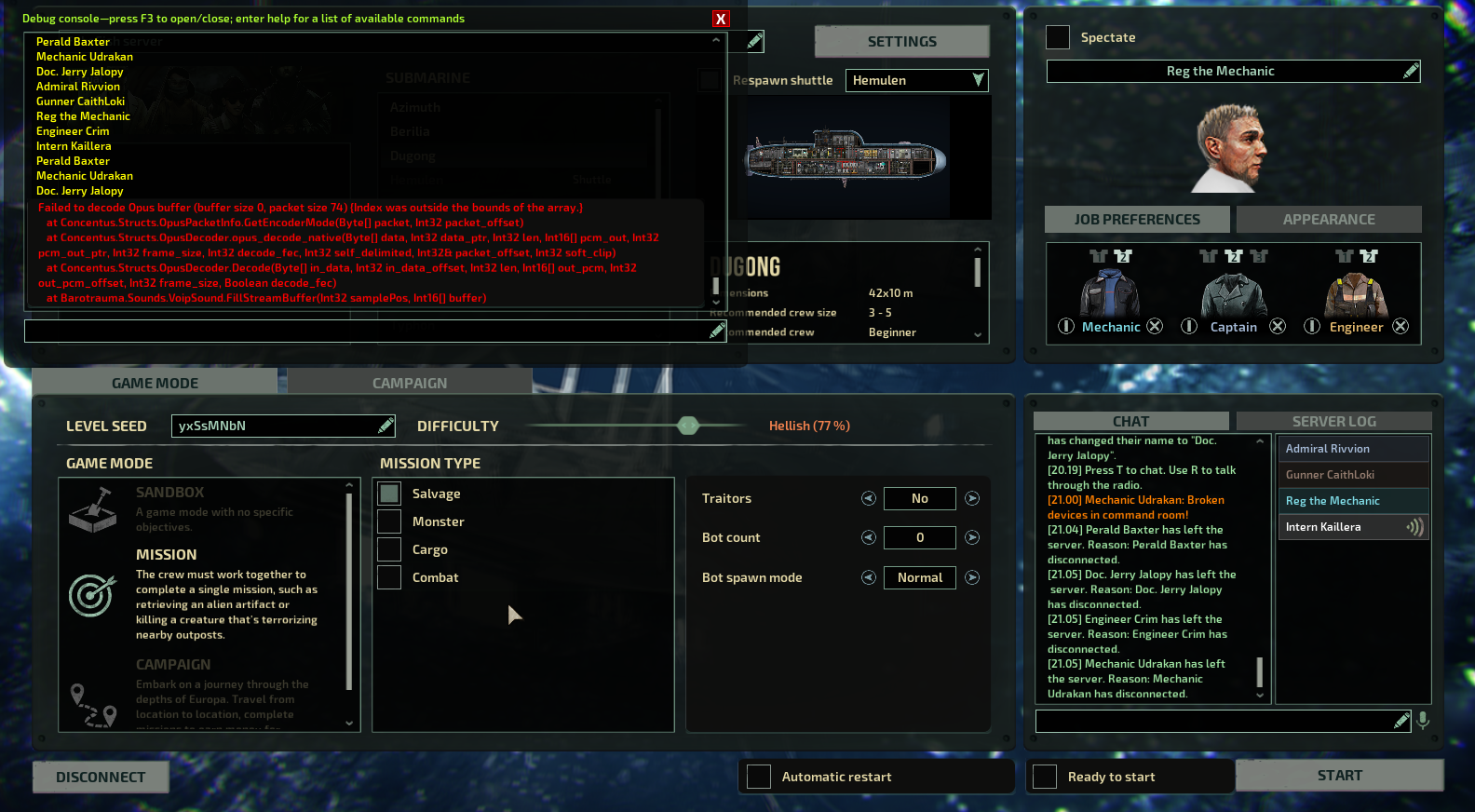 [0.9.7.1] Random client crashes in multiplayer (Probably caused by in ...