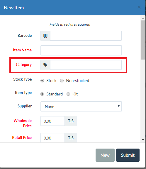 Select category from dropdown list when adding/editing item · Issue ...