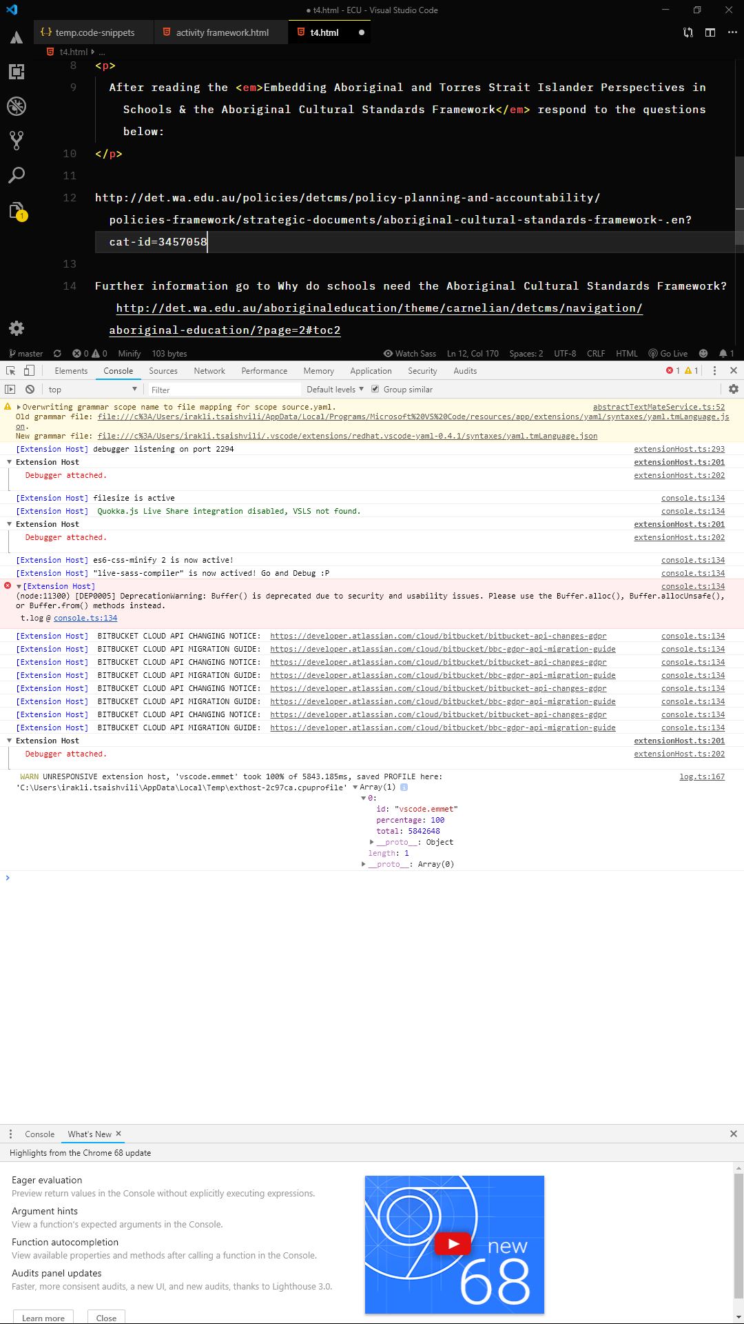 Emmet Wrap Abbreviation Keeps Crashing · Issue #77948 · microsoft/vscode · GitHub