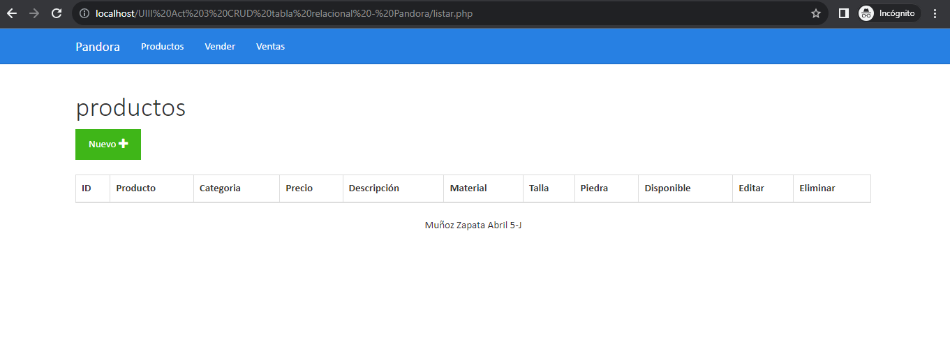 GitHub - abrilmunozzapata1/UIII-Act-3-CRUD-tabla-relacional: Abril Muñoz