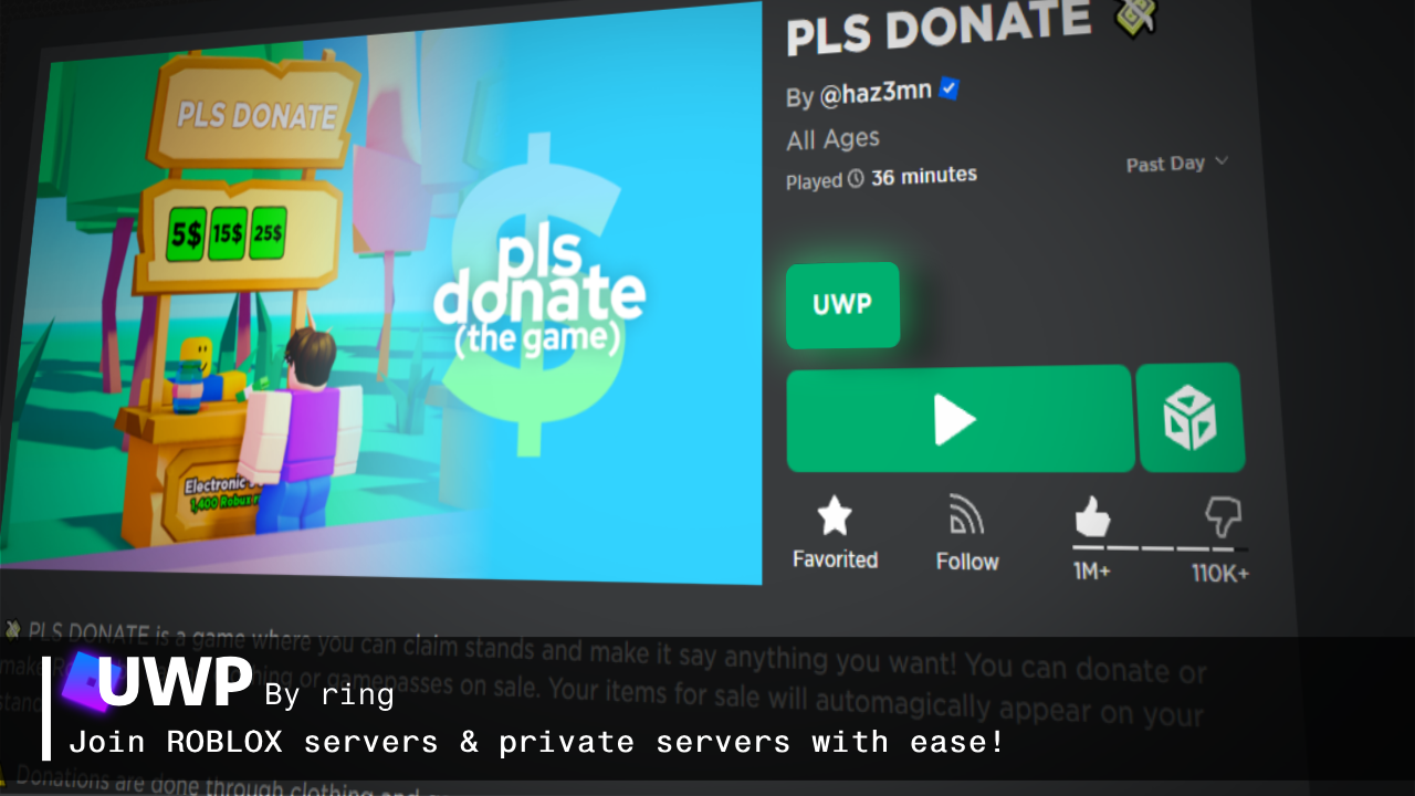 GitHub - Ringible/UWP-Version-1.0.1: UWP Allows you to join ROBLOX servers & private servers ...