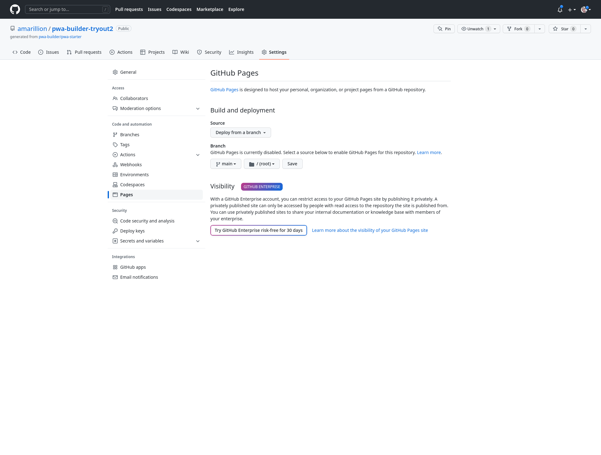 Bug Deploy Pwa Starter To Github Pages The Process Usrbingit Failed With Exit Code 128