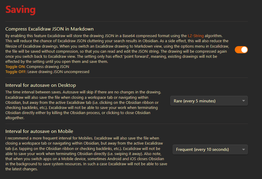 BUG: Excalidraw file history causes vault to become very large, passing ...
