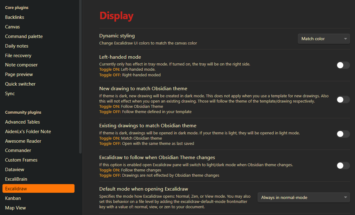 BUG: Drawings are not in dark mode · Issue #1080 · zsviczian/obsidian-excalidraw-plugin · GitHub