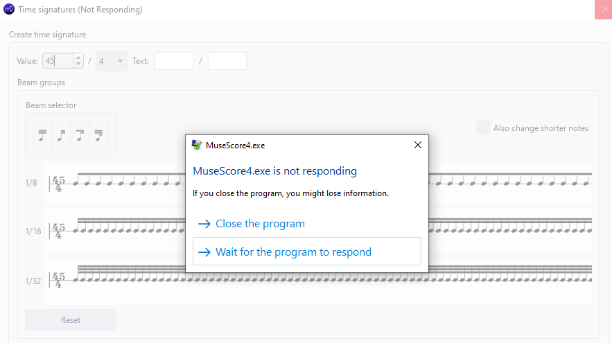 MS4.1.1 Crashes when accidentally typing a large number into time signature · Issue #19224 ...