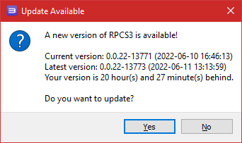 RPCS3 changelog is hidden with "Background" auto-updating · Issue ...