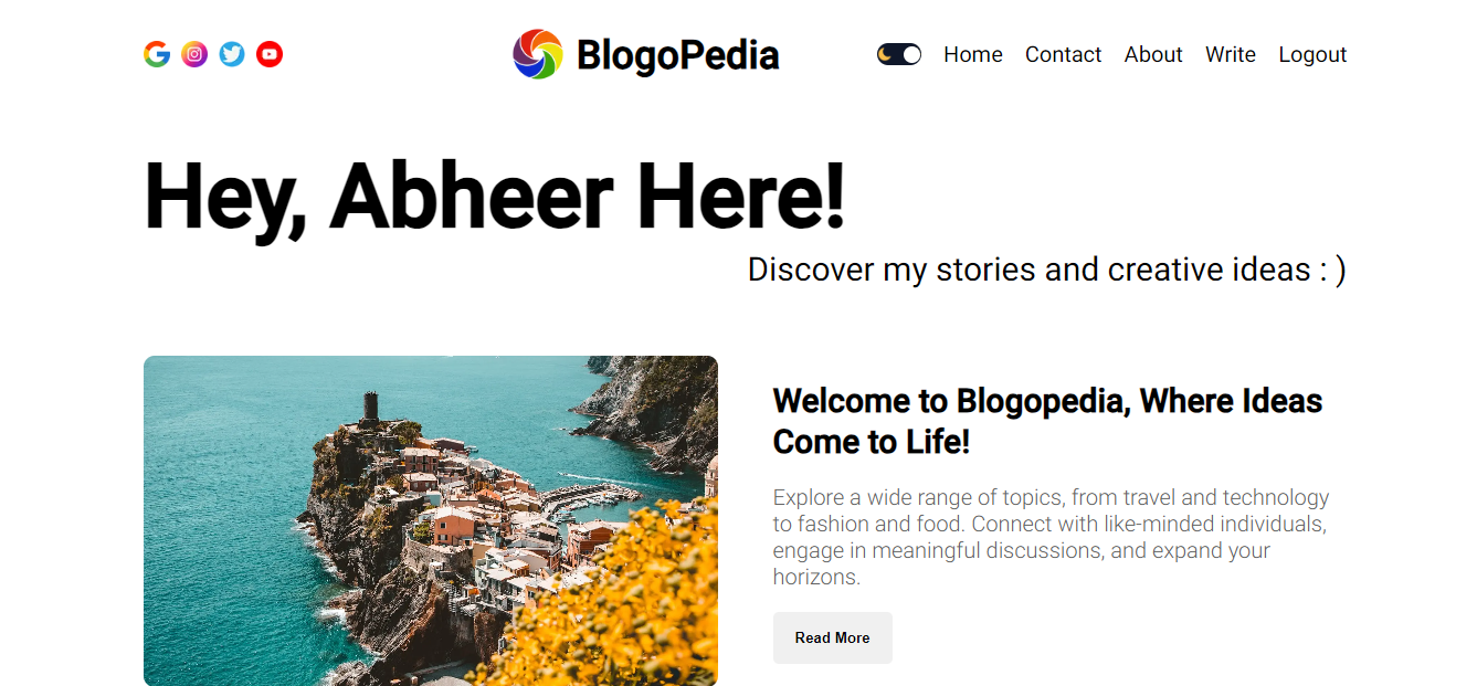 GitHub - msitabheer20/BlogoPedia: A fully functional Blogging ...