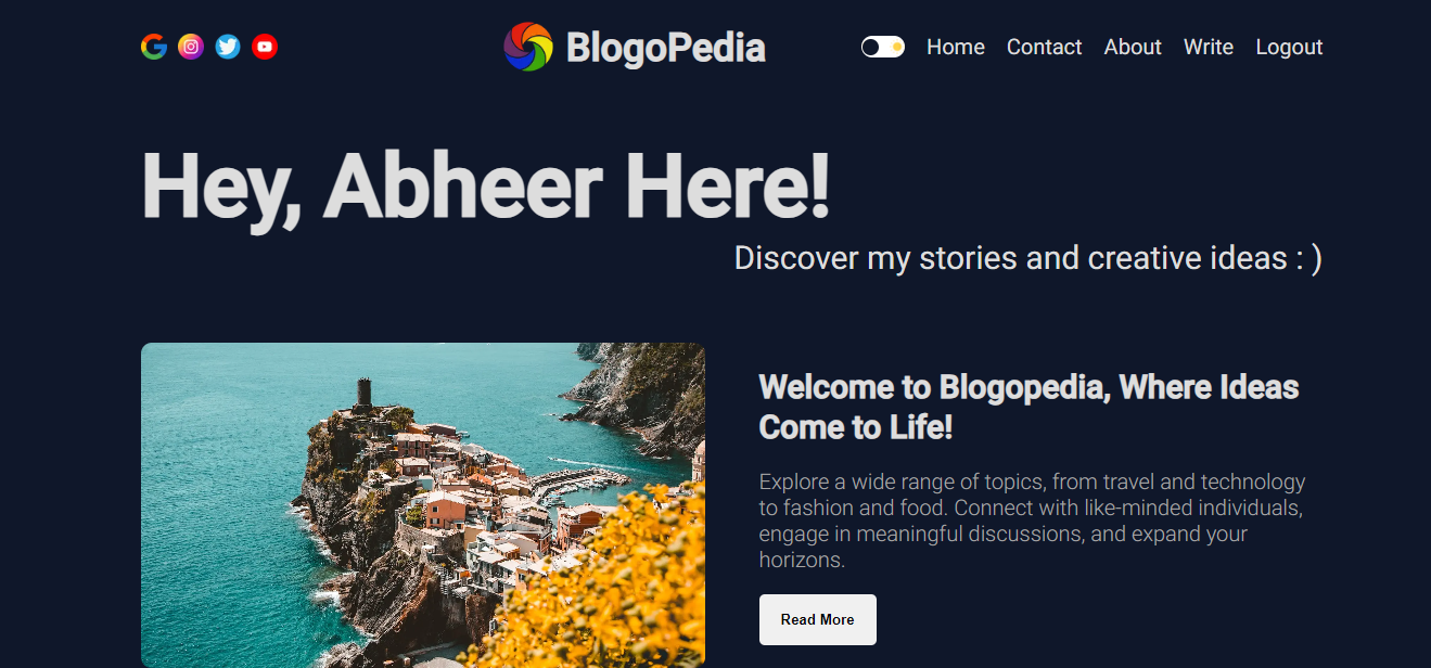 GitHub - msitabheer20/BlogoPedia: A fully functional Blogging ...
