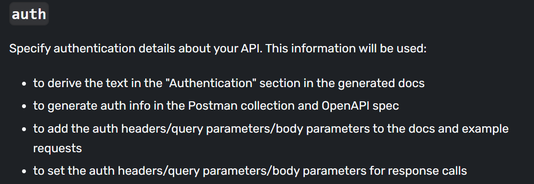 How to add JWT Auth before accessing the route docs? · Issue #443 · knuckleswtf/scribe · GitHub