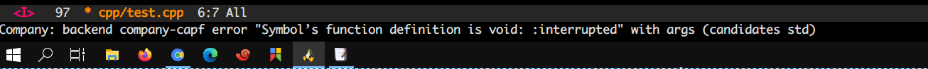 Company: backend company-capf error Company: backend company-capf error