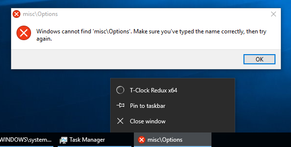 Windows cannot find 'misc\Options' · Issue #135 · White-Tiger/T-Clock ...