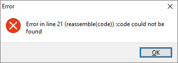 Script error on "reassemble" only when trying to add it to the table ...