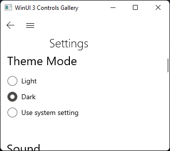 WinUI 3 Gallery - Dark mode isn't working · Issue #722 · microsoft/WinUI-Gallery · GitHub