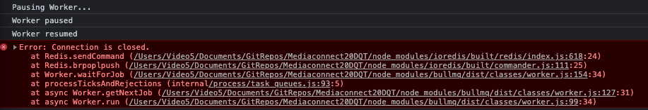 Pausing/resuming worker causes process to crash · Issue #155 · taskforcesh/bullmq · GitHub