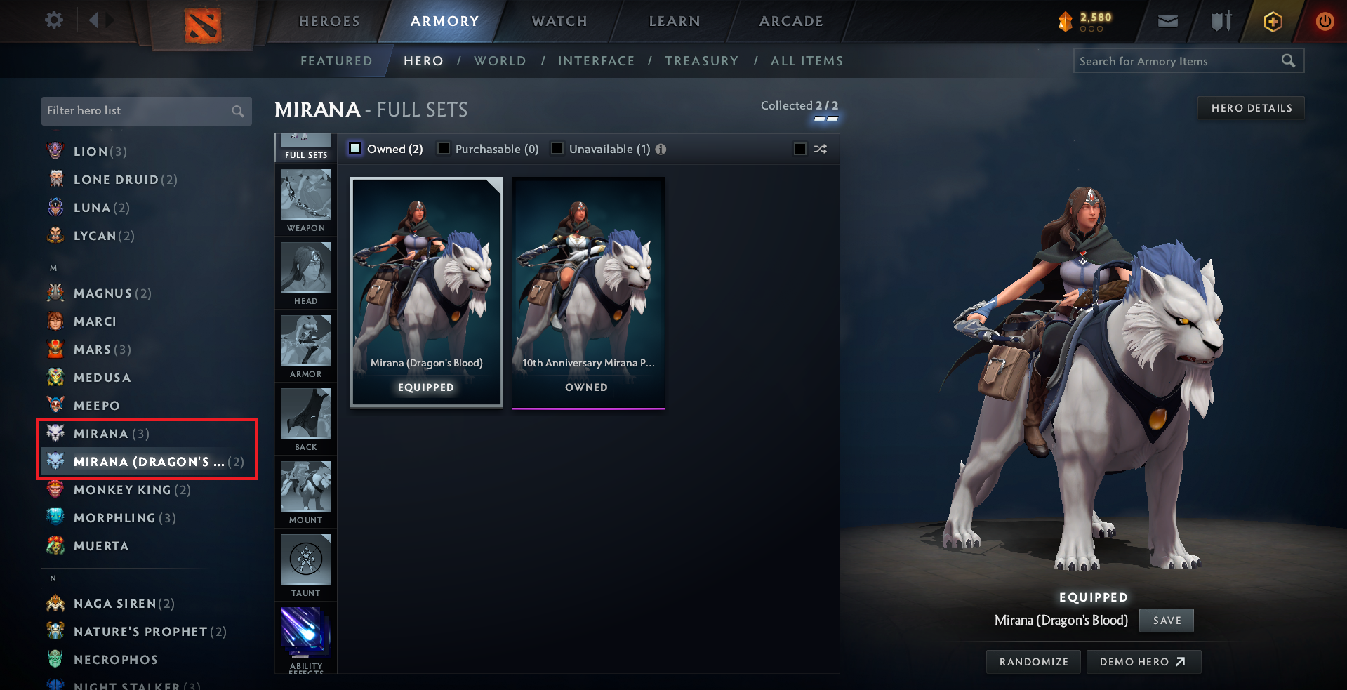 Dota 2 Heroes Mirana
