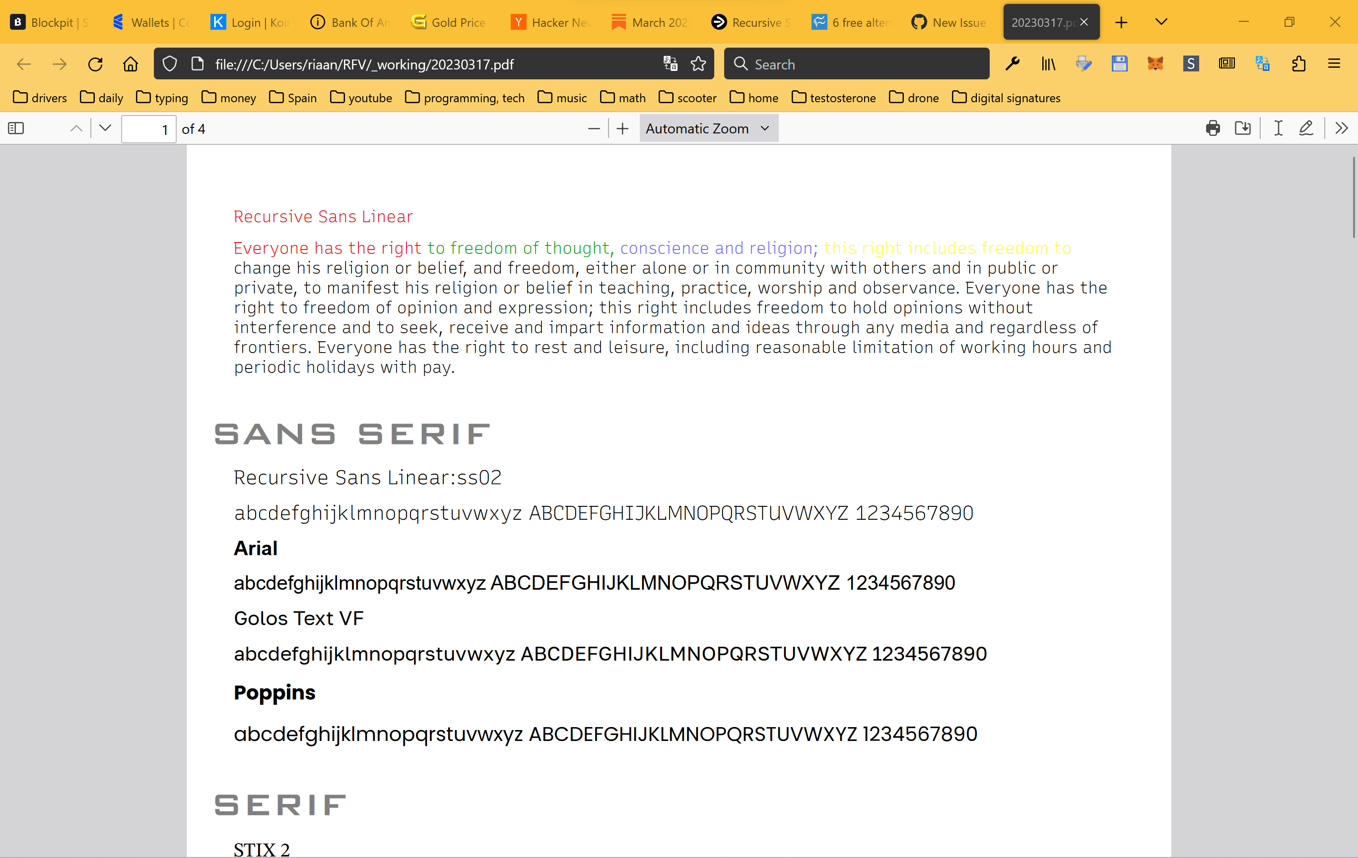 Recursive Sans Linear displays to thin in pdf files · Issue #518 · arrowtype/recursive · GitHub
