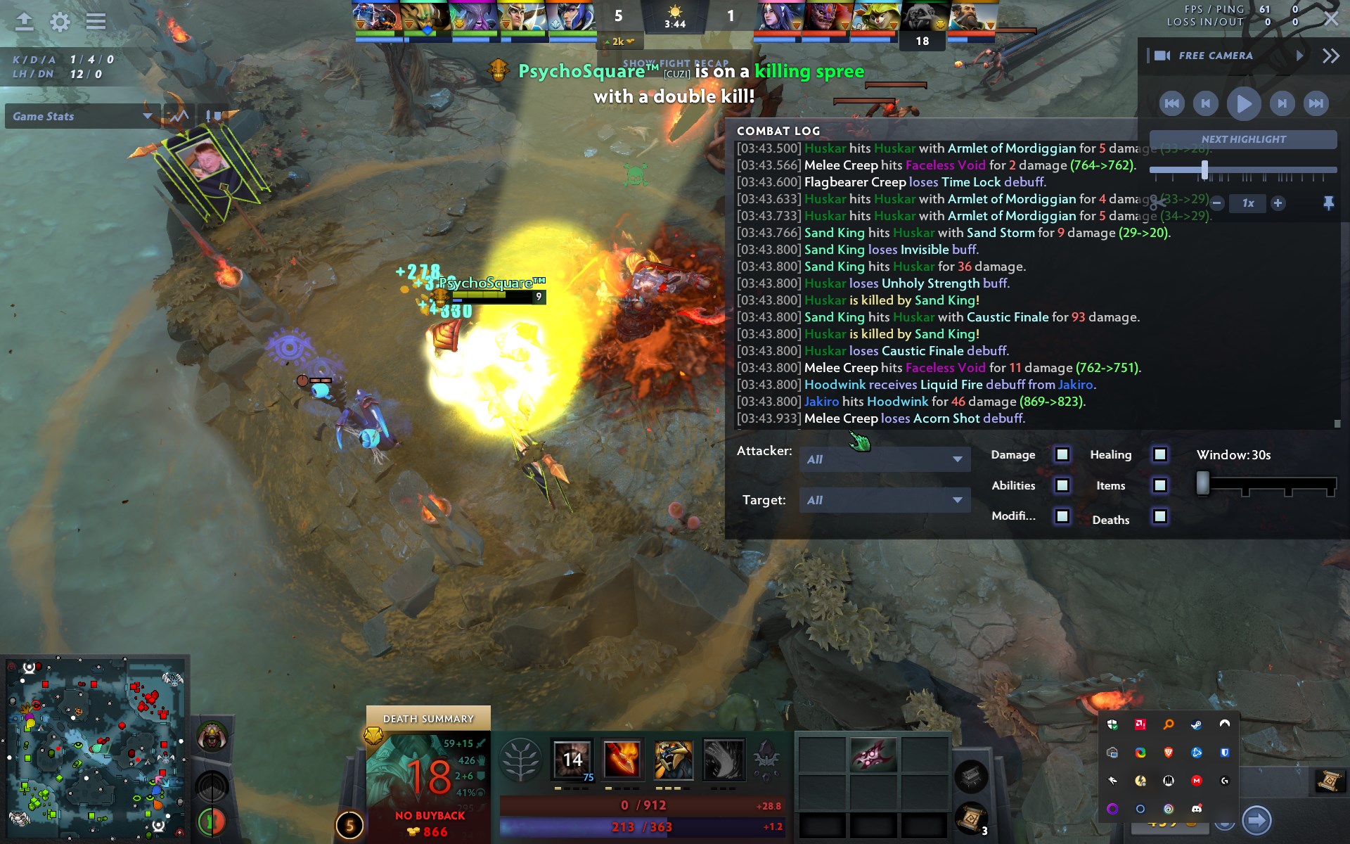 Sand king is credited with a double kill for killing huskar once. · Issue #11139 · ValveSoftware ...