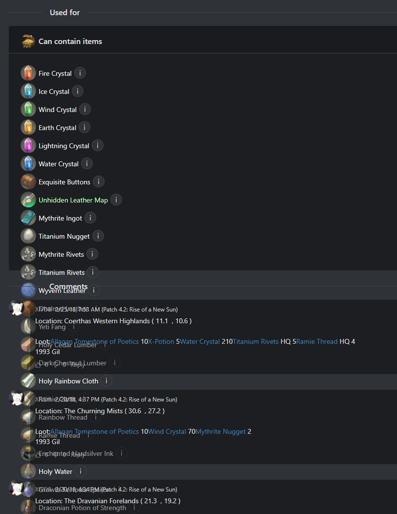 bug: Item Database details - 'Used for' block overruns 'Comments' block · Issue #2162 · ffxiv ...