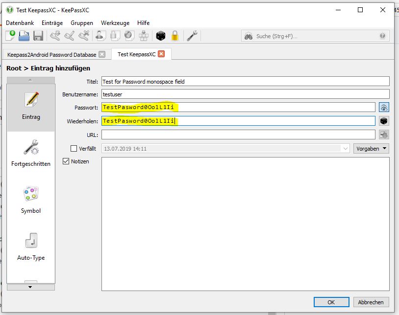 Use monospace font for password in preview window · Issue #3376 · keepassxreboot/keepassxc · GitHub