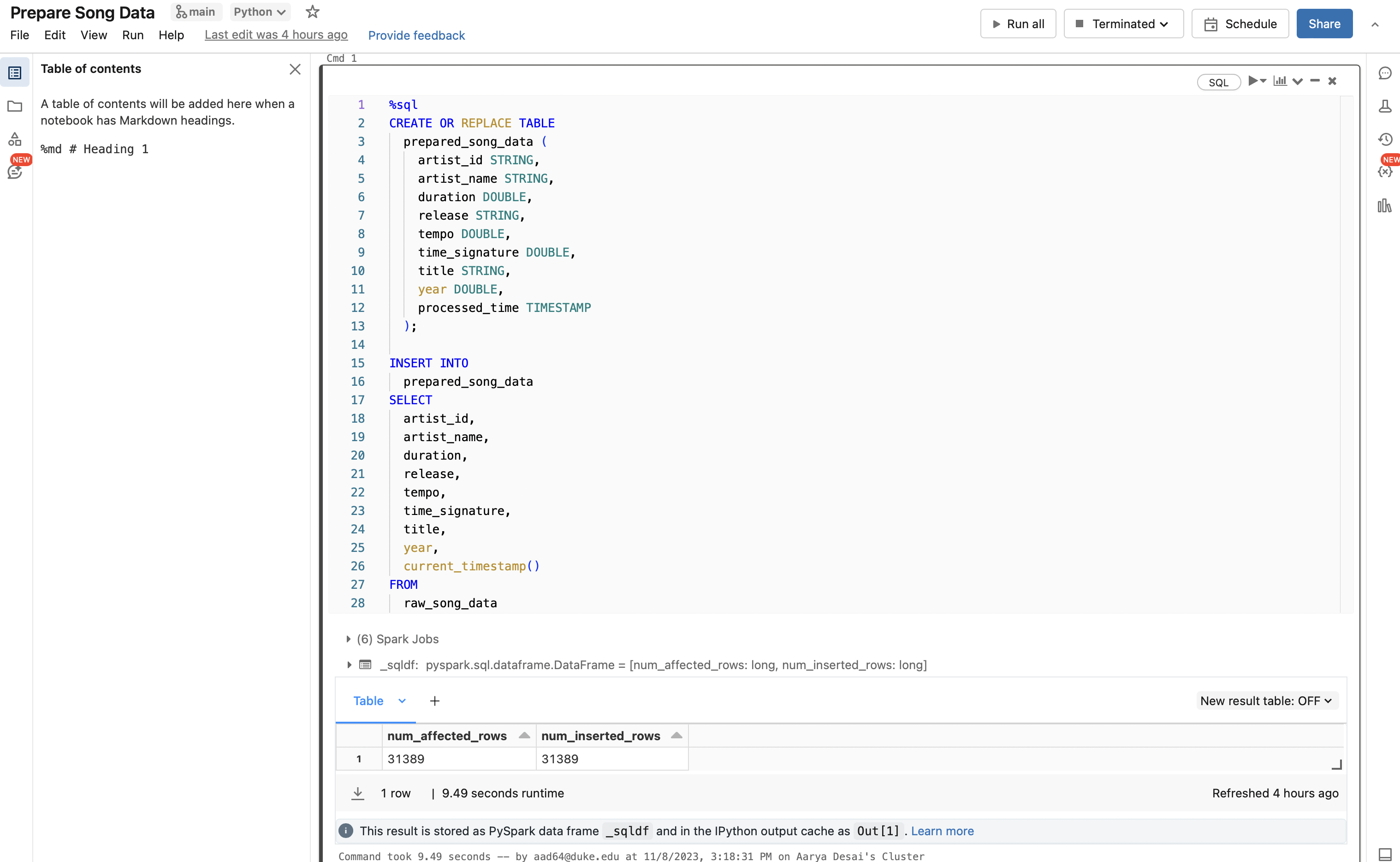 GitHub - nogibjj/aad64_Databricks_Pipeline