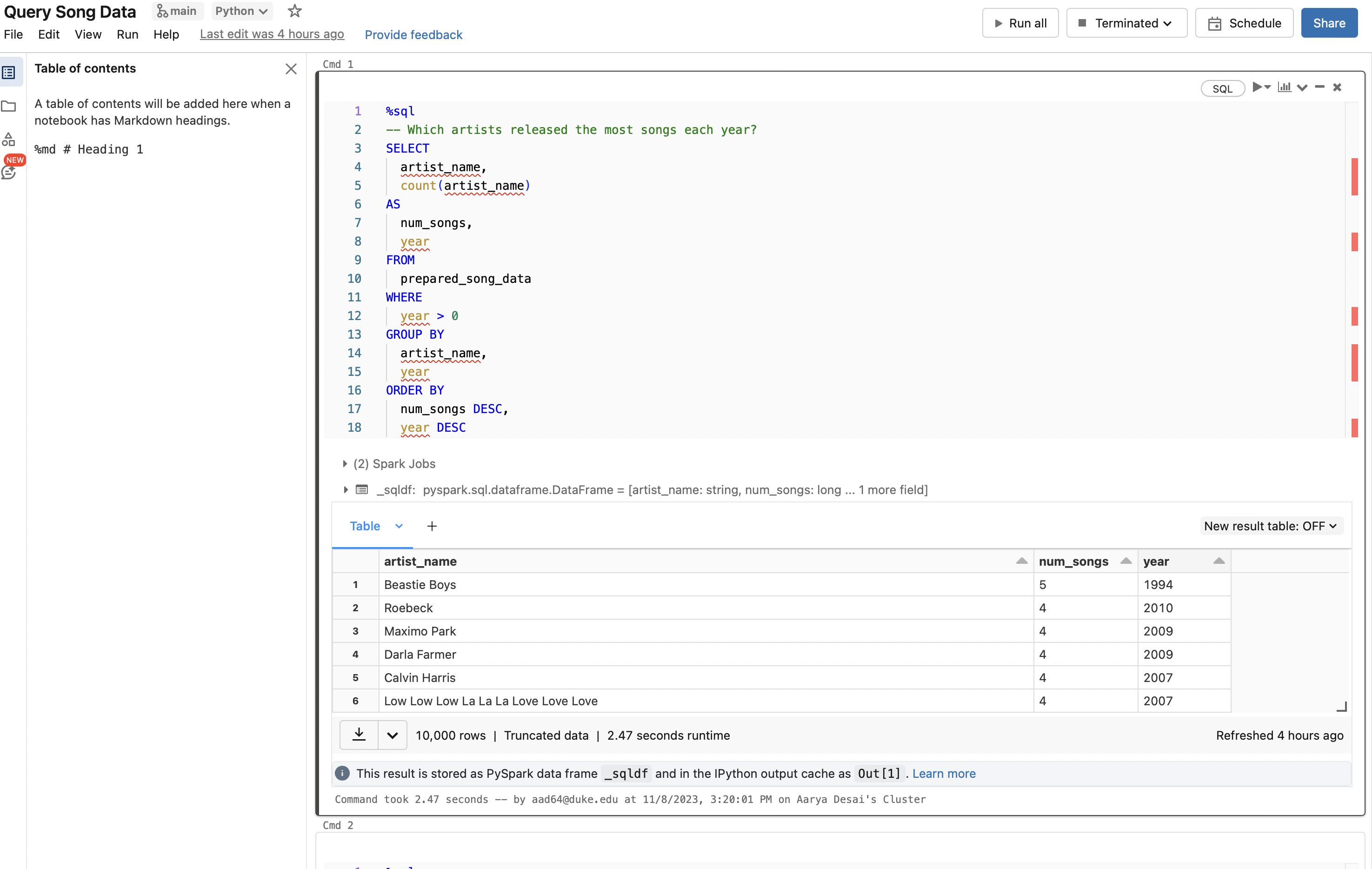 GitHub - nogibjj/aad64_Databricks_Pipeline