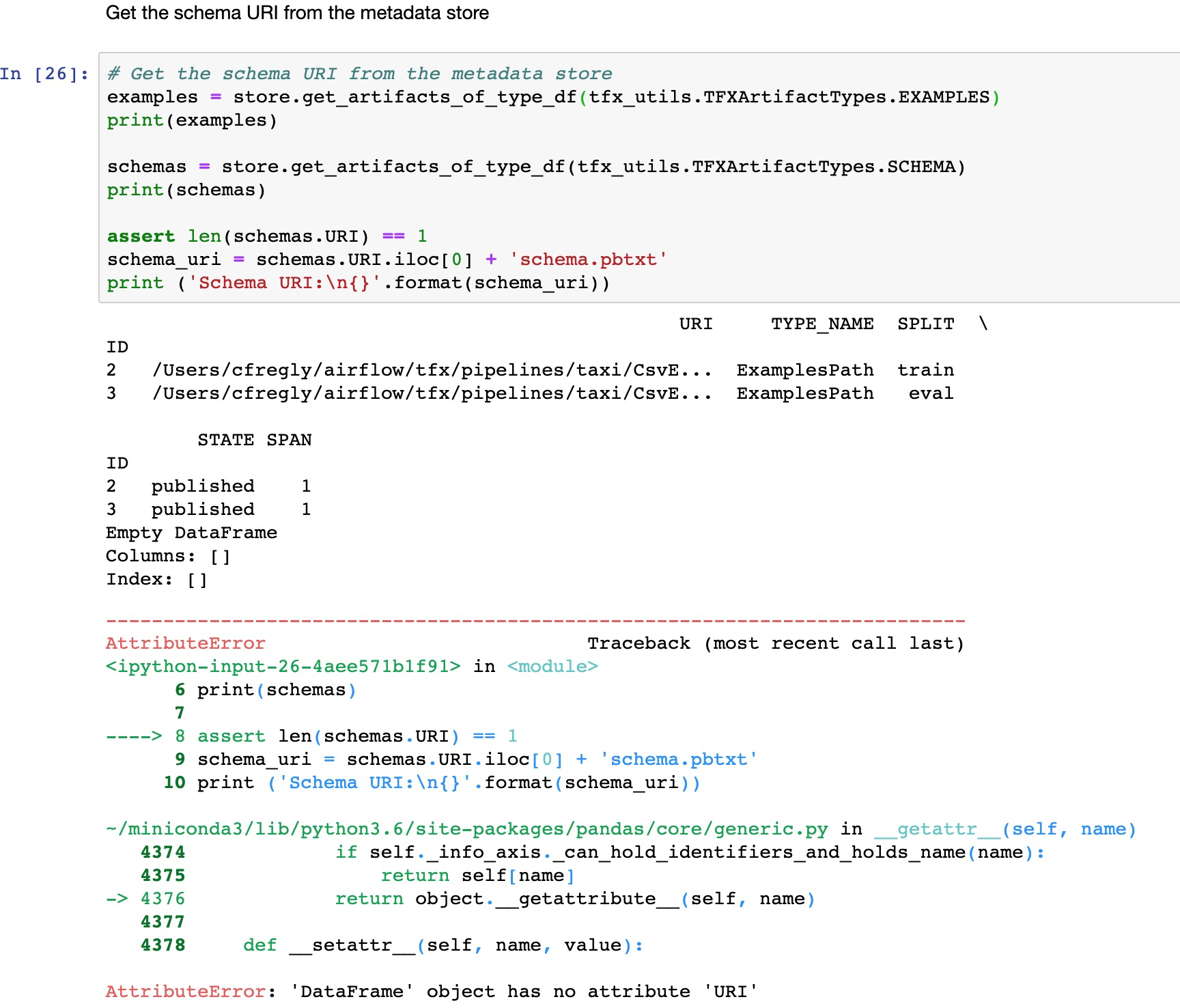 TFXArtifactTypes.SCHEMA not found in workshop step4 · Issue #150 · tensorflow/tfx · GitHub