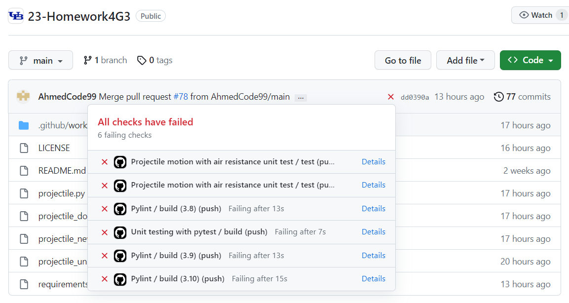 All 6 checks failing G3 · Issue #86 · ubsuny/23-Homework4G3 · GitHub