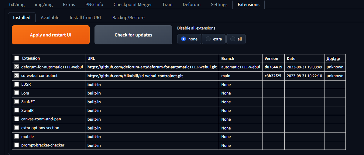 [Bug]: CN not working on deforum · Issue #2019 · Mikubill/sd-webui-controlnet · GitHub