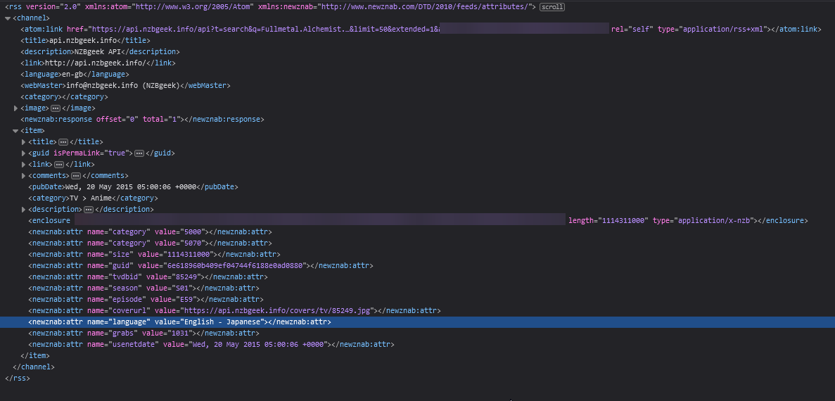 Parse newznab:attr - language field · Issue #6004 · Sonarr/Sonarr · GitHub