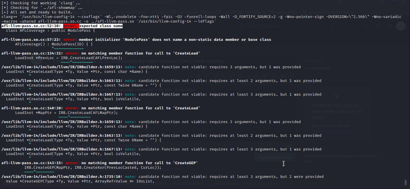 Errors In Afl Llvm Pass So Cc While Running The Make Comand In Llvm Mode Directory · Issue