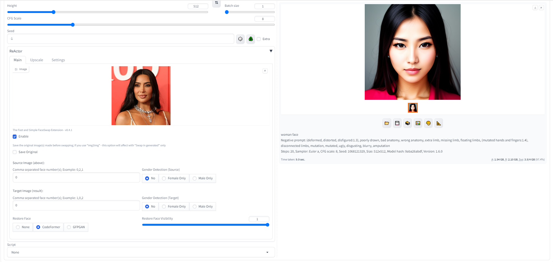 [SOLVED] the face does not appear on the generated picture · Issue #84 · Gourieff/sd-webui ...