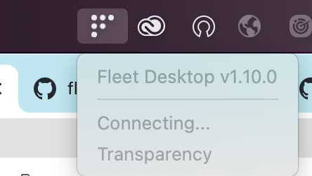 Fleet Desktop not working and showing "Connecting.." message · Issue ...