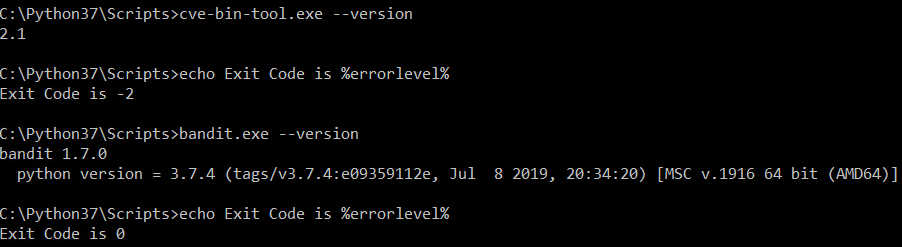 Incorrect exit codes in normal operation · Issue #1135 · intel/cve-bin-tool · GitHub