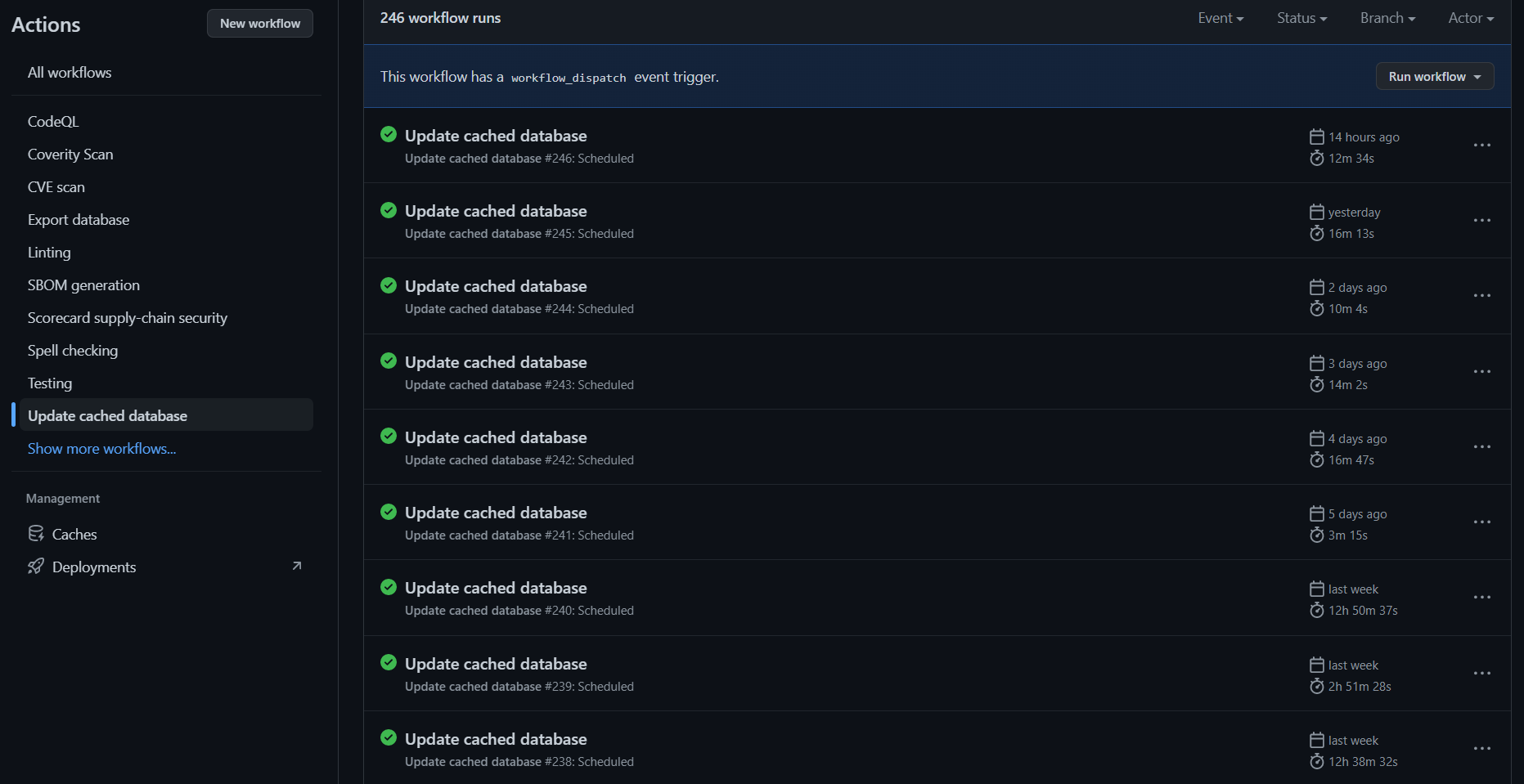 ci: update cache database CI is being queued for too long (12hrs+) · Issue #2799 · intel/cve-bin ...